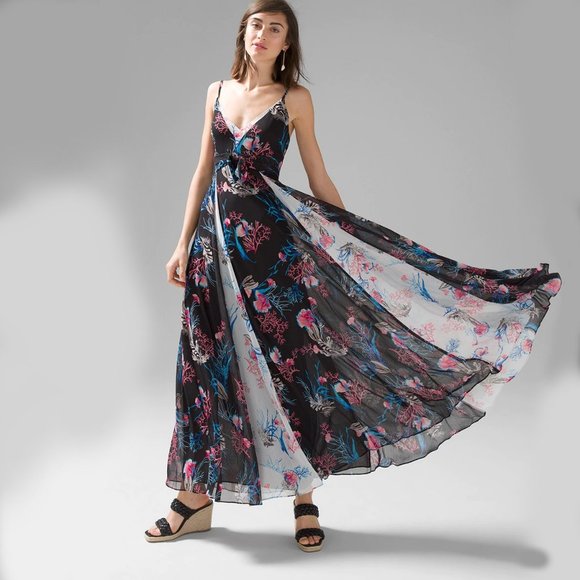 White House Black Market | Dresses | Whbm Nwt 20 Mix Print Maxi Dress ...